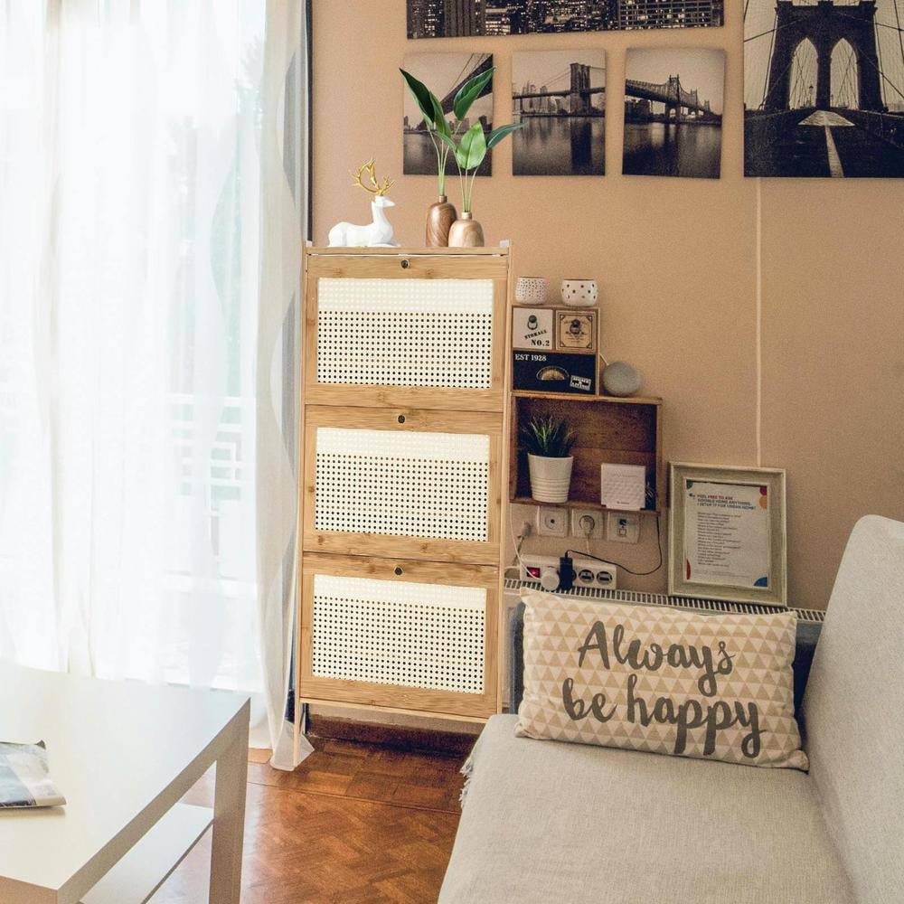 WAASOSCON Shoe Storage Cabinet with 3 Flisp Drawers,Freestanding Shoe ...