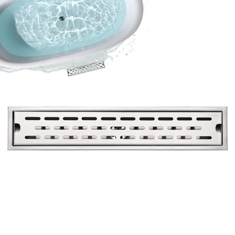 WAASOSCON Shower Drain, Linear Shower Drain 23 Inch(Brushed Nickel ...