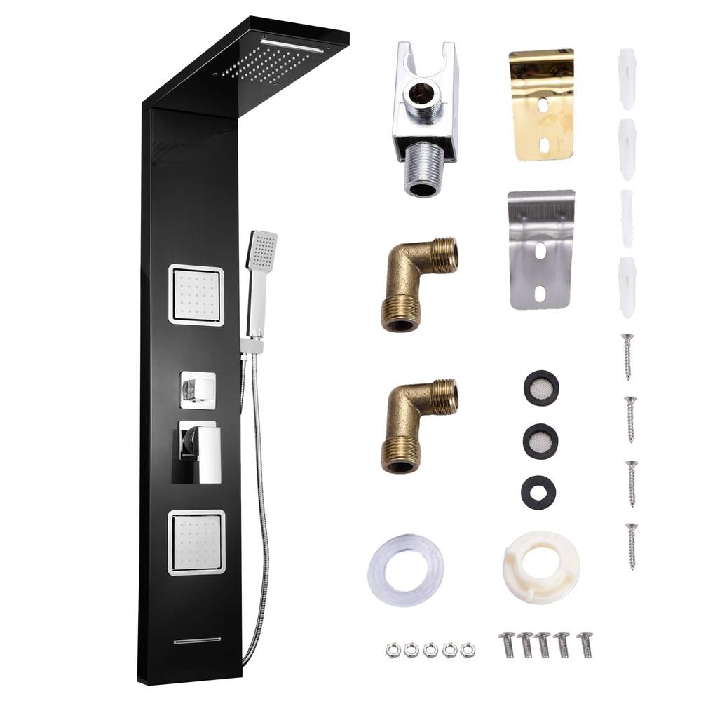WAASOSCON Shower Panel Tower Faucet Rain Massage System with Body Jets ...
