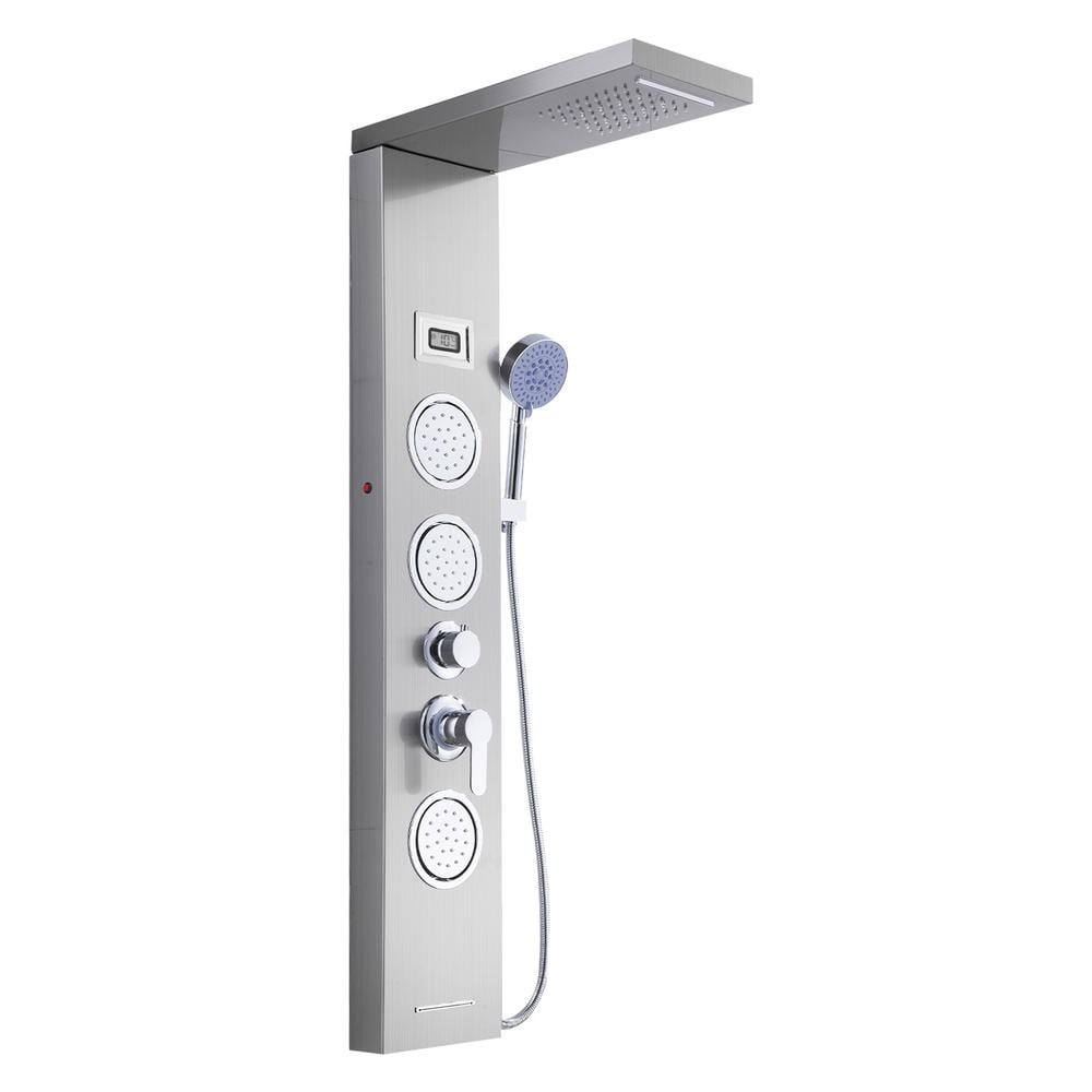 WAASOSCON Shower Panel Tower LED Digital Shower Tower with Body Jets ...