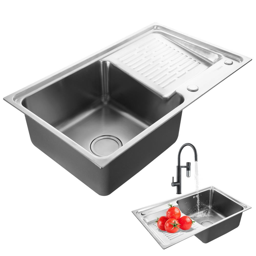 WAASOSCON Stainless Steel Laundry Utility Sink Wear-Resistant Wash ...
