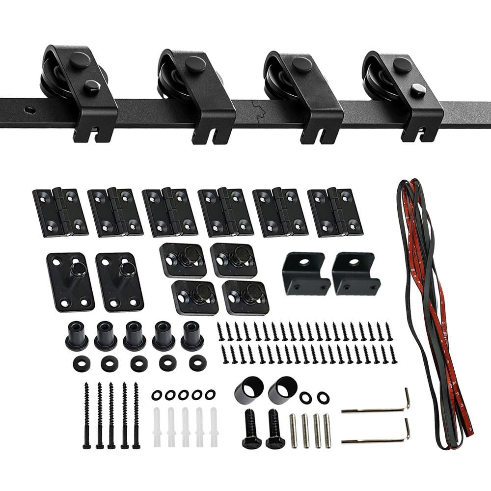 WAASOSCON T-Style Sliding Barn Door Hardware Kit, 70" Rail for 66" Door ...