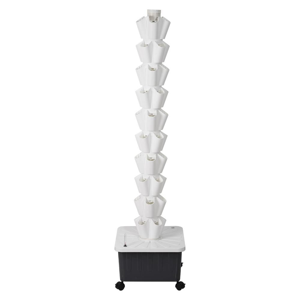 WAASOSCON Hydroponic Plant Tower 10 Layered Hydroponic Tower 50 Slots ...