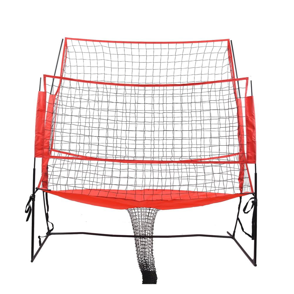 WAASOSCON Volleyball Bounce Back Net Iron Pipe Portable Stable ...