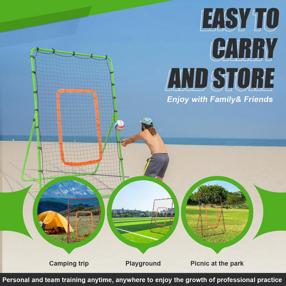 WAASOSCON Volleyball Rebound Net with 4 Adjustable Angles, 180x110cm ...