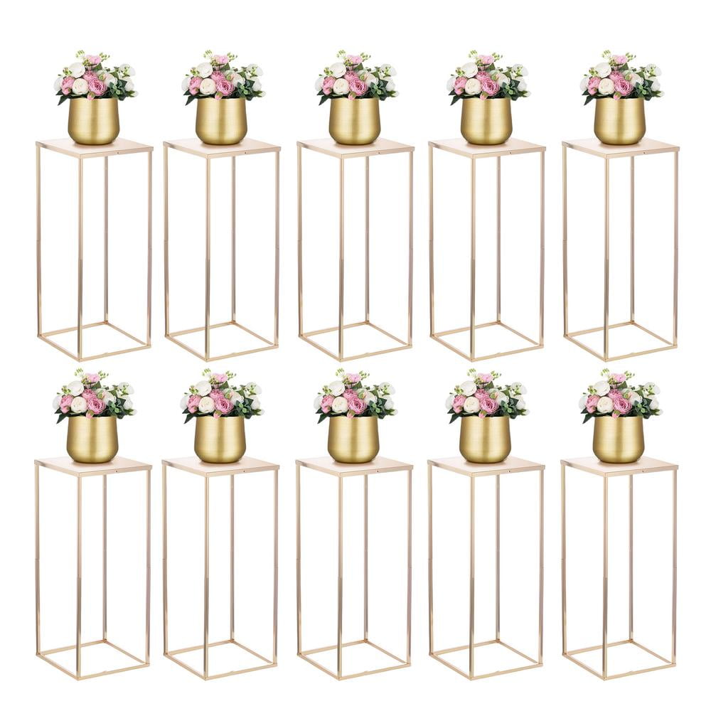 WAASOSCON Wedding Column Centerpieces 10pcs Geometric Floral Vase Set ...