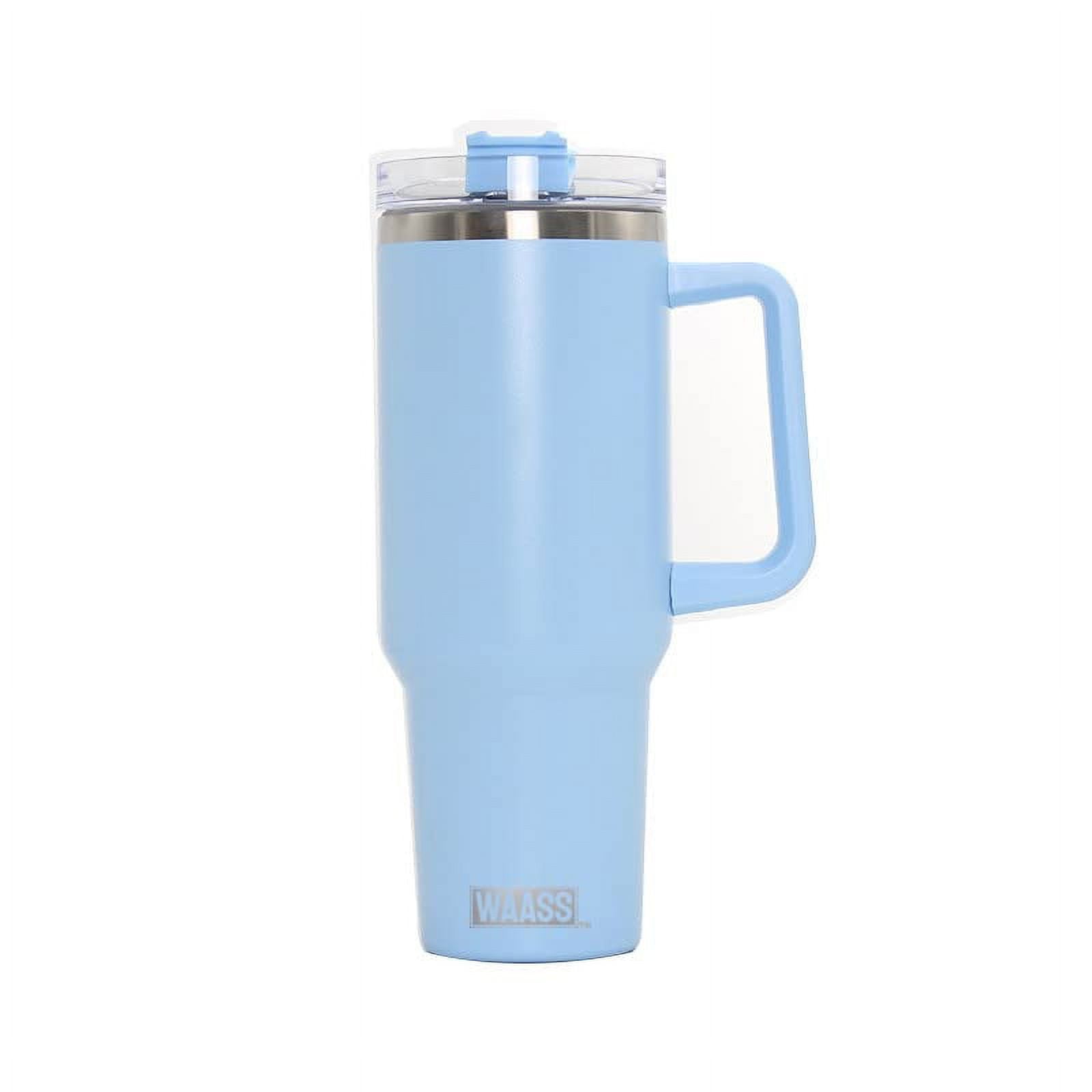 WAASS 40 oz Tumbler with Lid and Straw - Stainless Steel Double Wall ...