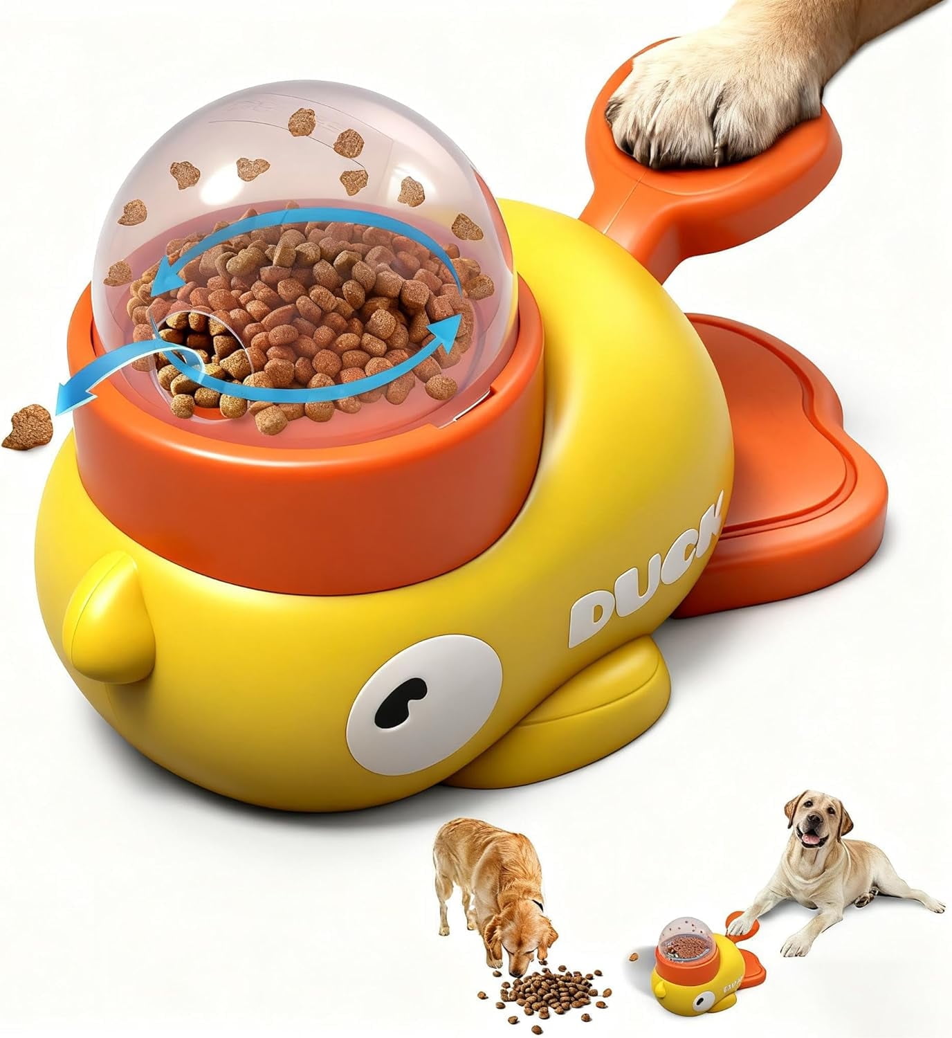 WAAYEE 2-in-1 Dog Interactive Treat Dispenser Toy - Durable Food Puzzle ...