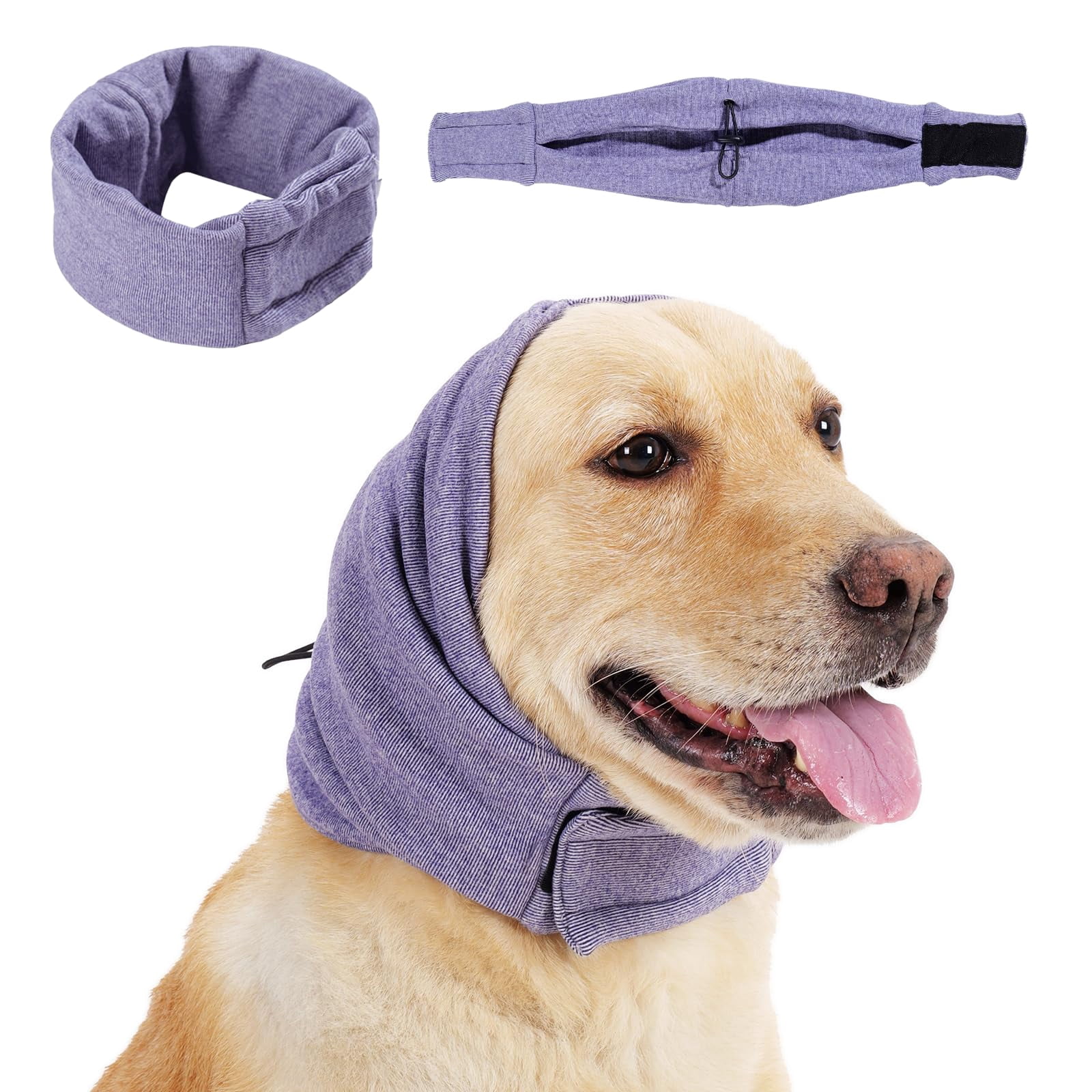 WAAYEE Dog Calming Hoodie & No Shake Ear Wraps, Adjustable Noise ...