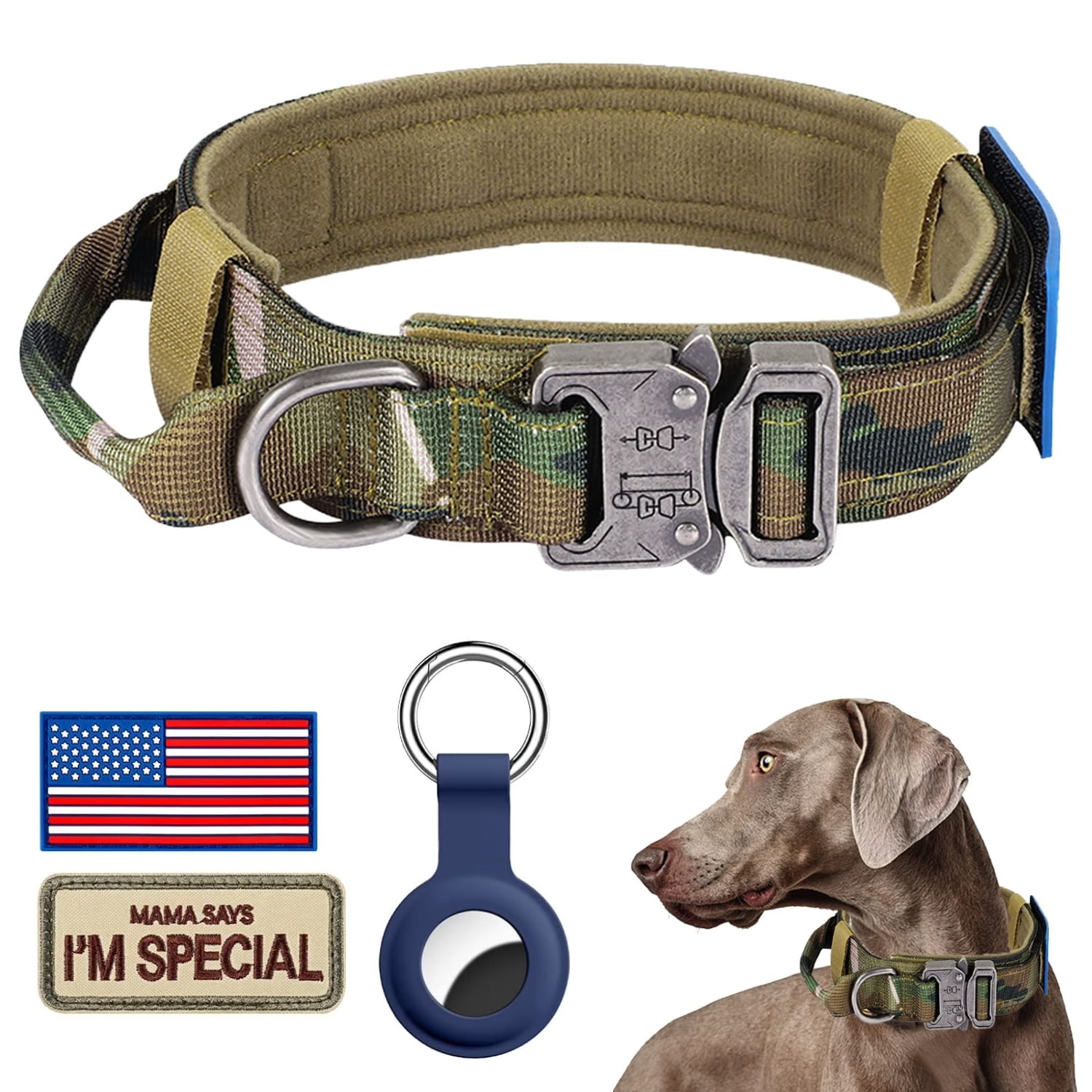 WAAYEE Tactical Dog Collar, Adjustable Military Training Nylon Dog ...