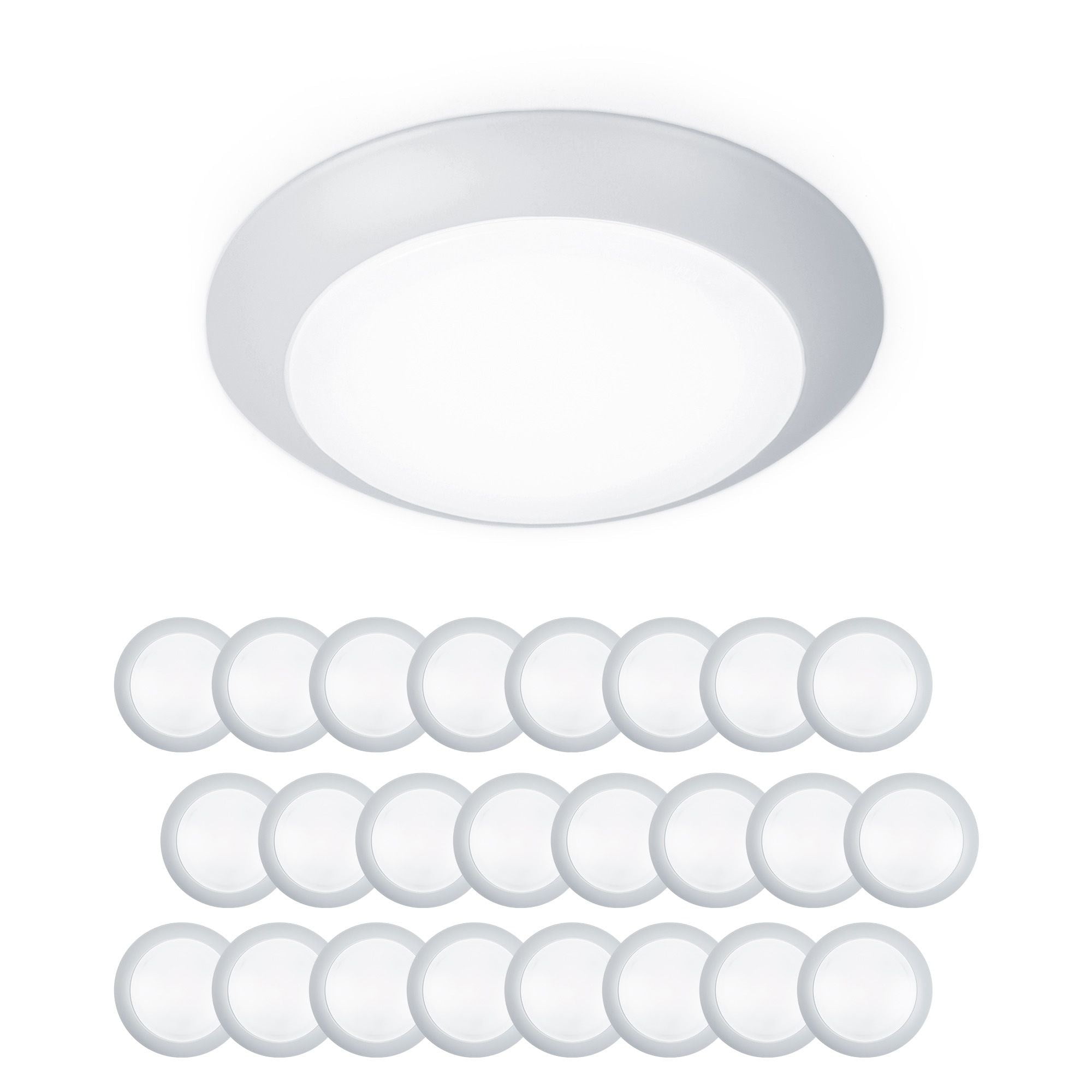 WAC Lighting Disc 4" Aluminum Flush Mount & Retrofit Kit in White (Set ...