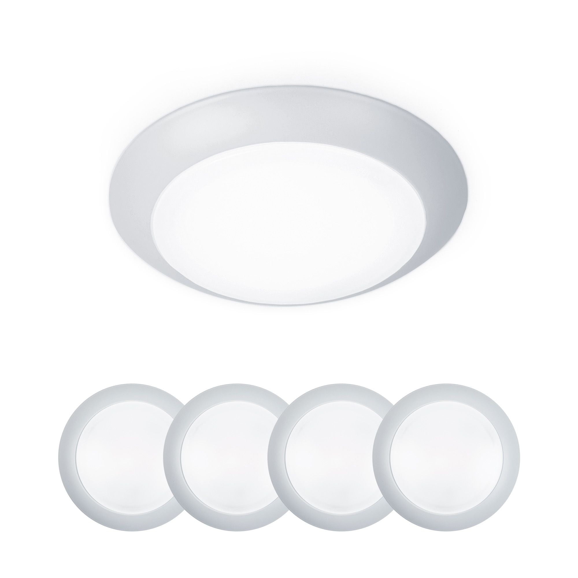 WAC Lighting Disc 4" Aluminum Flush Mount & Retrofit Kit in White (Set ...