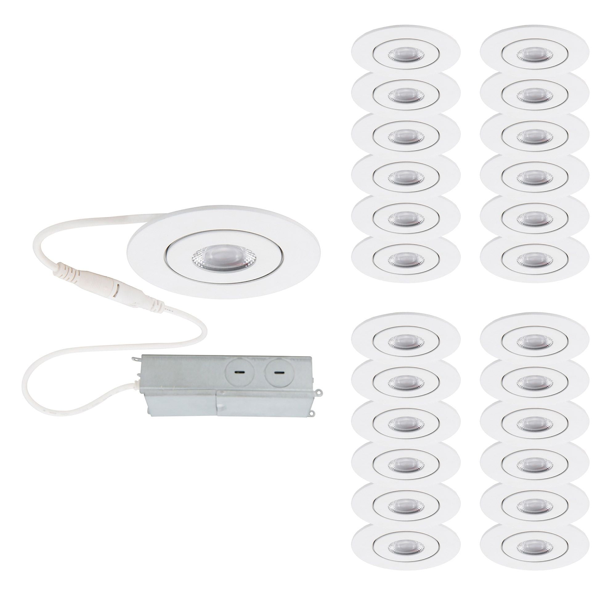 WAC Lighting Lotos 2" 1-Light Round Aluminum Recessed Kit in White (Set ...