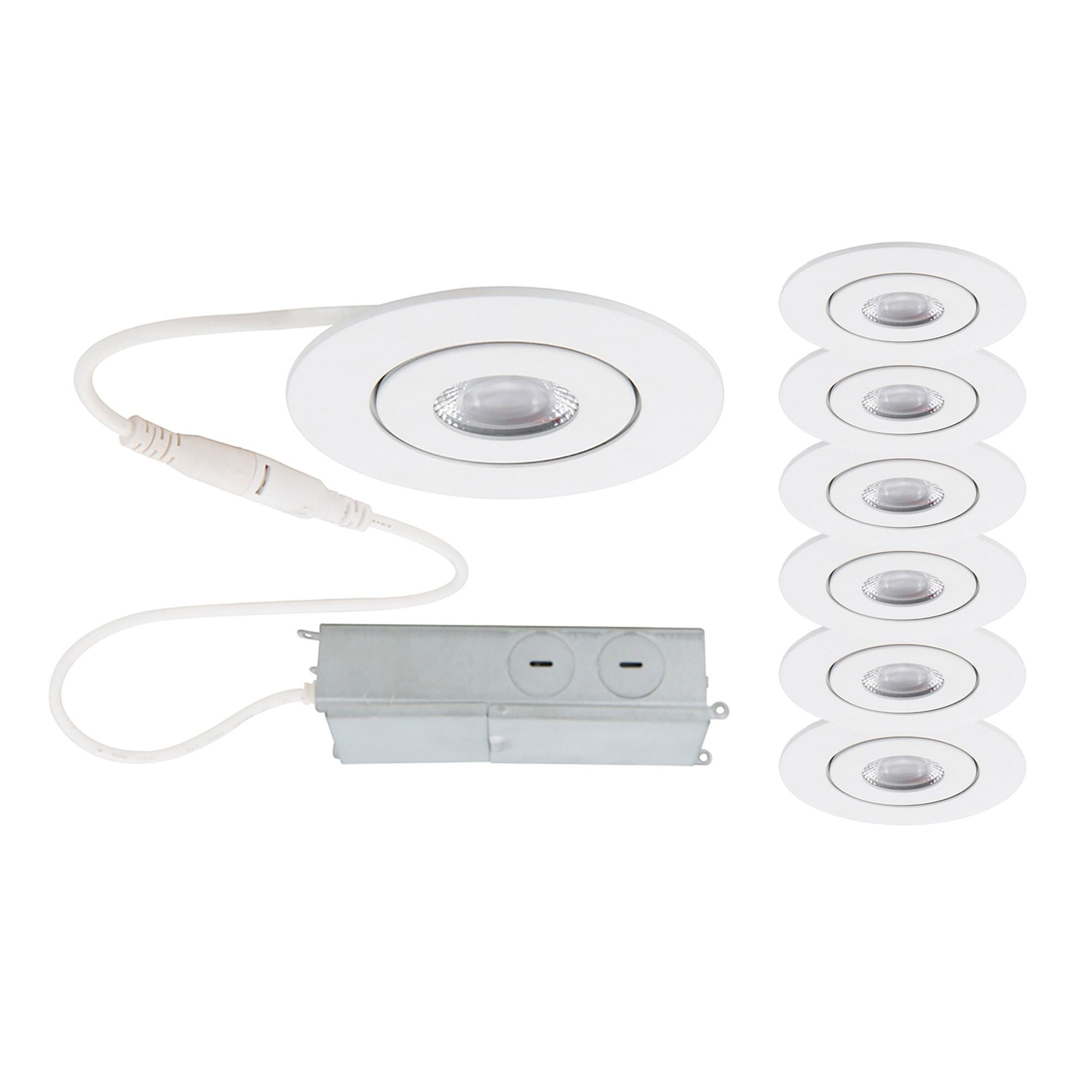 WAC Lighting Lotos 2" 1-Light Round Aluminum Recessed Kit in White (Set ...
