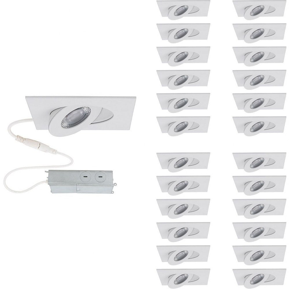 WAC Lighting Lotos 2" LED Square Aluminum Recessed Kit in White (Set of 24) - Walmart.com