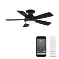 WAC Odyssey 44" Matte Black Integrated LED Smart Flush Mount Ceiling ...