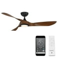 WAC Lighting, Smart Ceiling Fan, Swirl 54" with LED Light, Matte Black ...