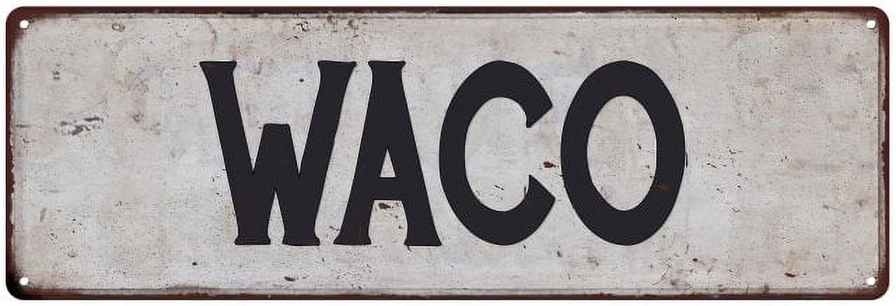WACO Vintage Look Rustic Metal City State Sign 6 x 18 Matte Finish ...
