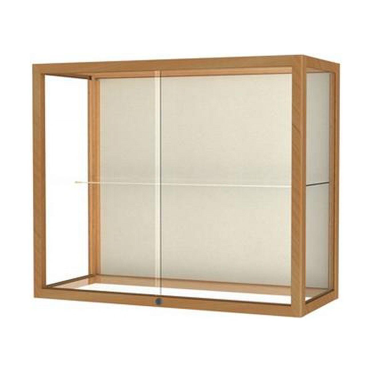 WADDELL DISPLAY 894M-PB-H Wall Mounted Display Case,Honey Maple ...