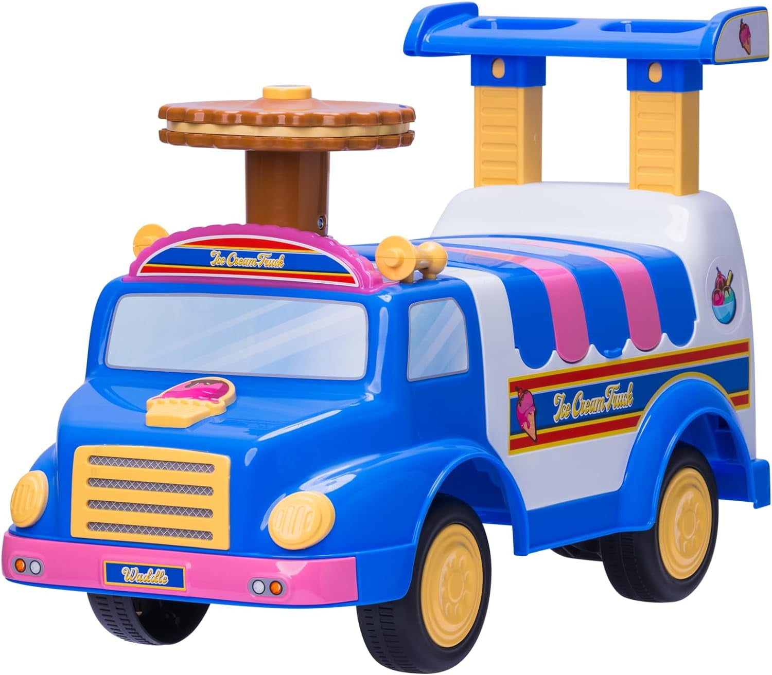 WADDLE Ice Cream Toy Truck for Kids - Ride On Toddlers Toys 1-3 ...