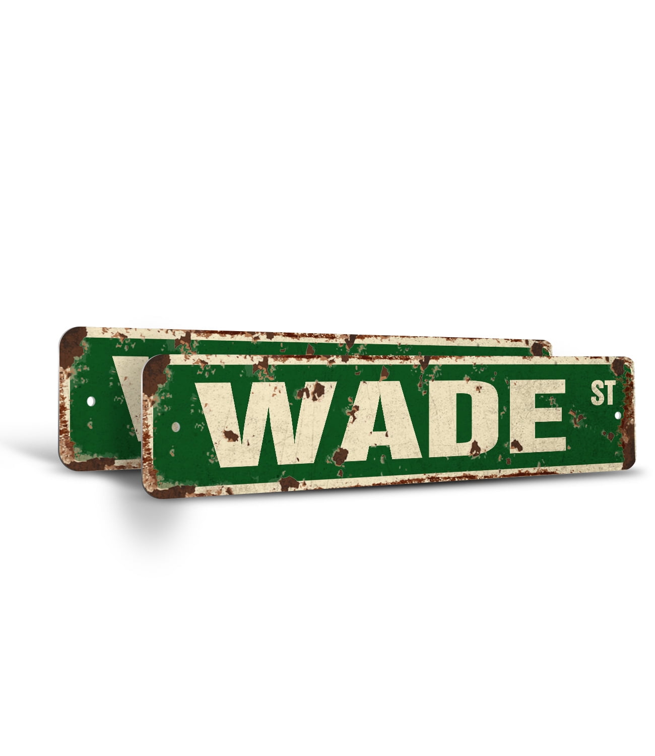 WADE Vintage Style Rustic Street Sign – (2 Pack) Childrens Name Room ...