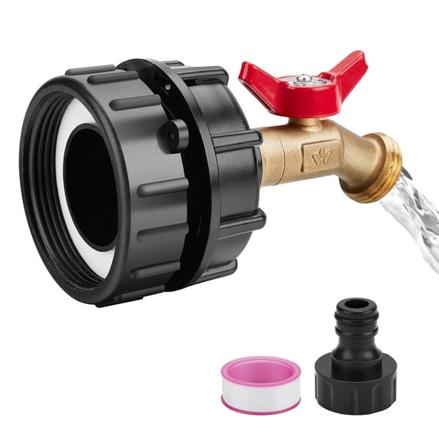 WADEO IBC Tote Adapter, 2.44" Fine Thread Adapter for 275-330 Gallon ...