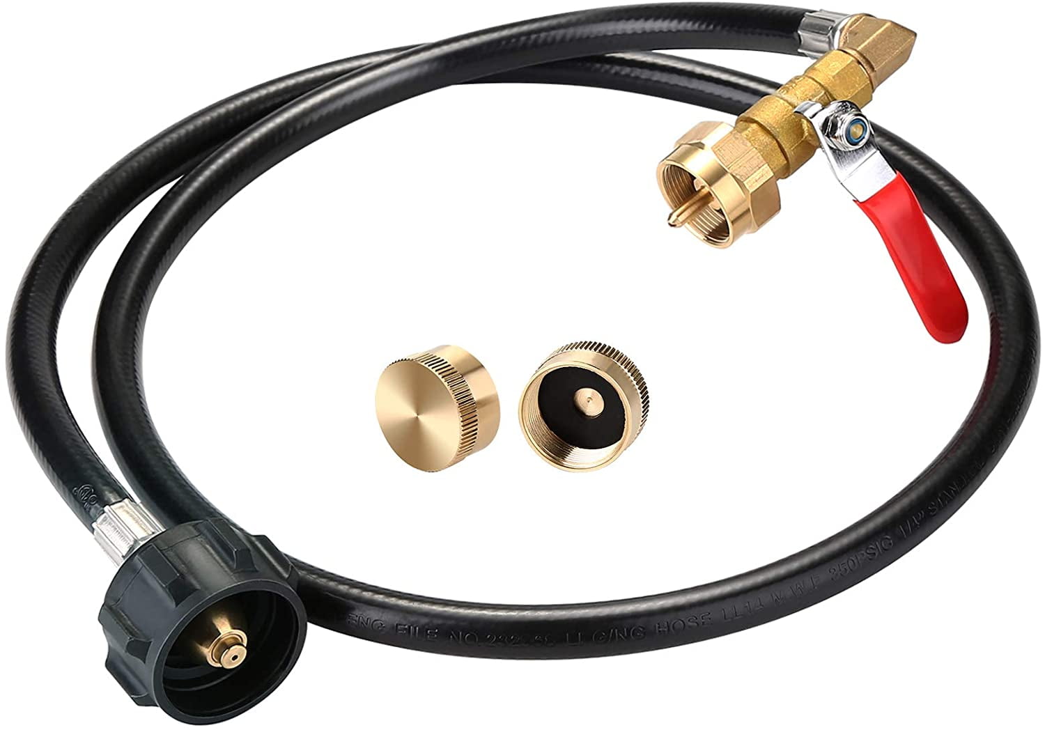 WADEO Upgraded Propane Refill Adapter Hose for 1 LB Propane Gas Tank, 48'' Extension Hose (QCC1 ...