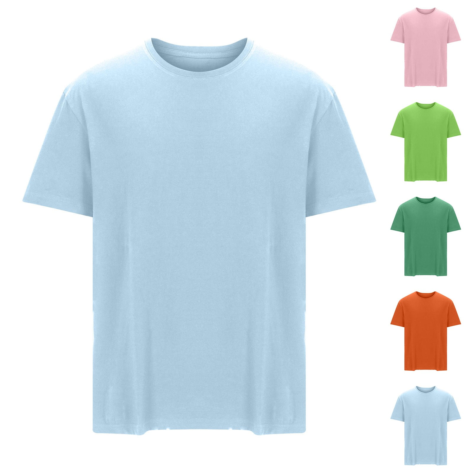 WAENQINLA Big and Tall Mens Crewneck T Shirts Relaxed Plain Soft Basic ...