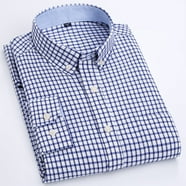 Men's Classic Short Sleeve Button-Up Shirt: Regular-fit, Casual Plaid, Double Pocket, Collared ...
