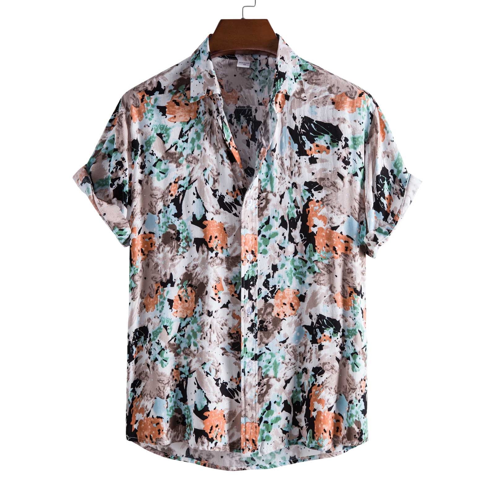 WAENQINLA Hawaiian Shirts for Men Summer Tropical Graphic Beach Shirts ...