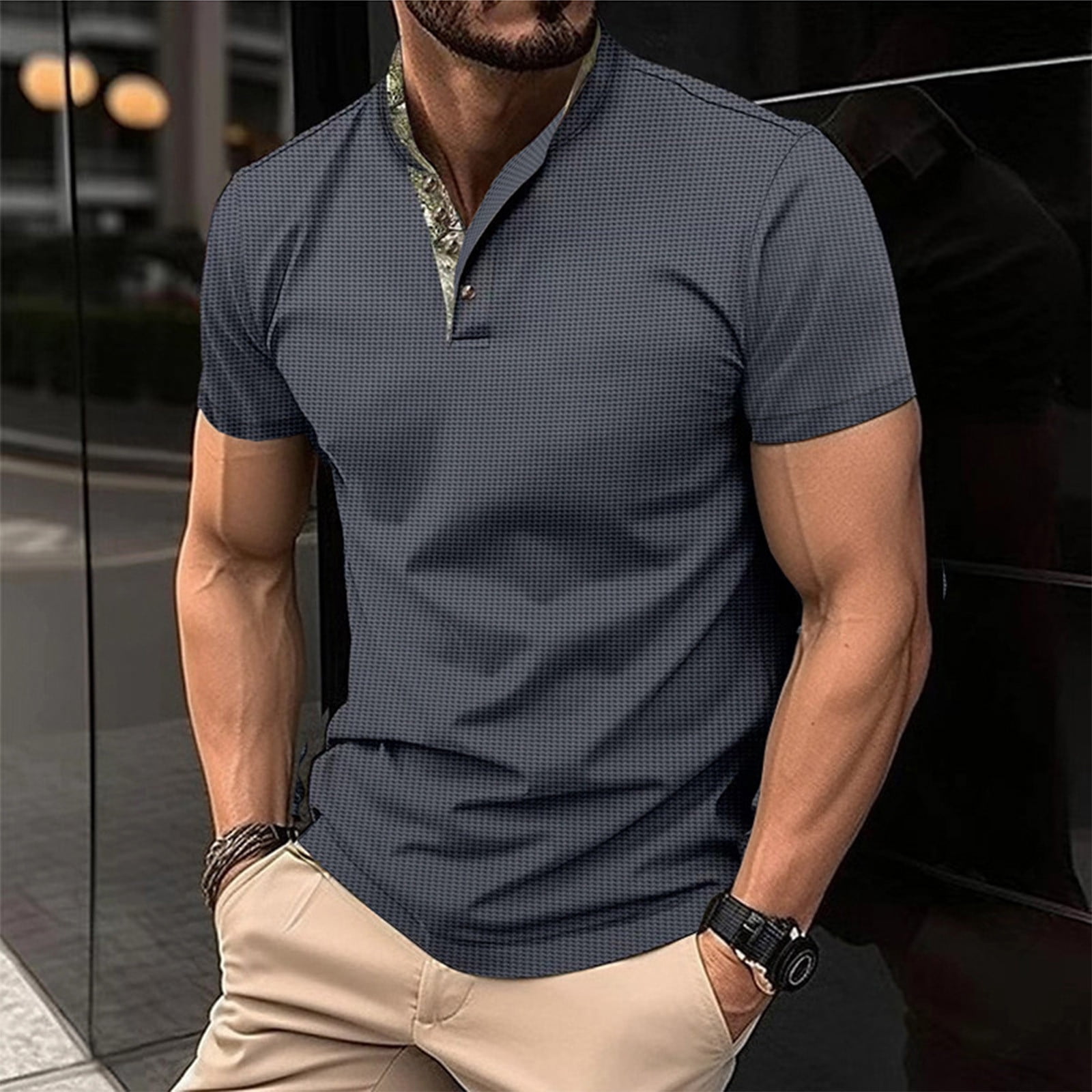WAENQINLA Henley Shirts for Men 2025 Casual Comfortable Short Sleeve T ...