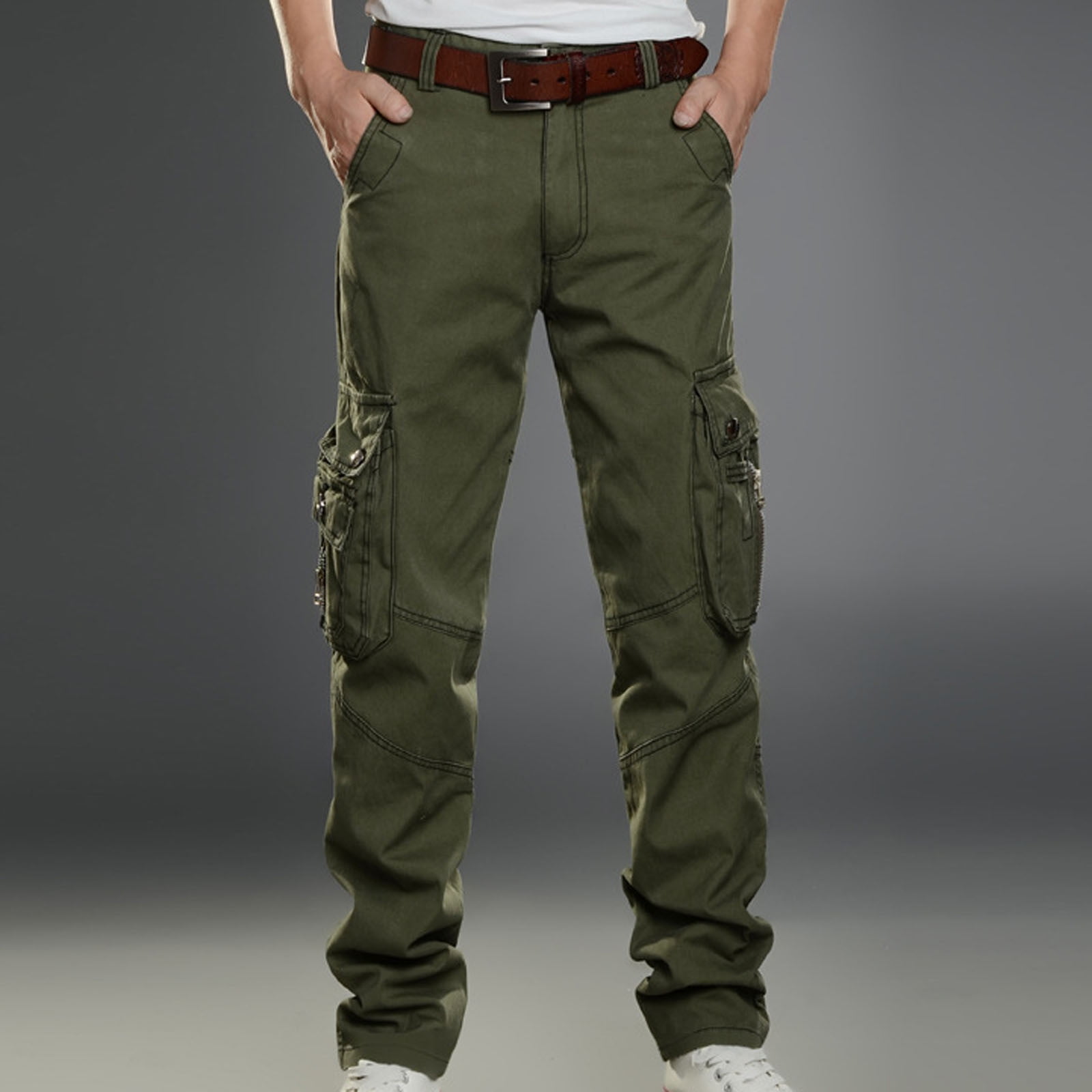 WAENQINLA Men's Cargo Pants Slim Fit Work Pants Outdoor Combat Trousers ...
