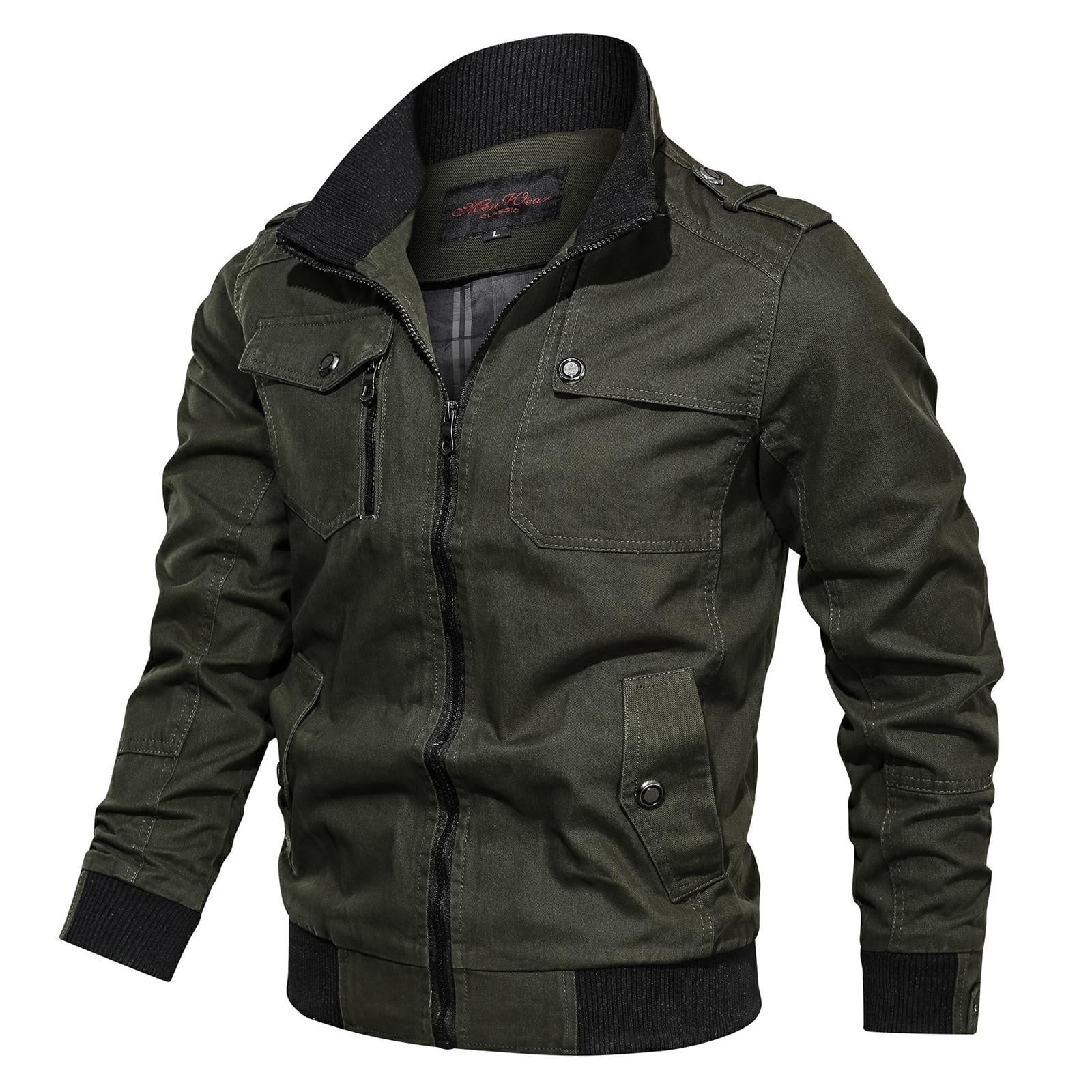 WAENQINLA Men's Casual Jacket Lightweight Stand Collar Long Sleeve ...