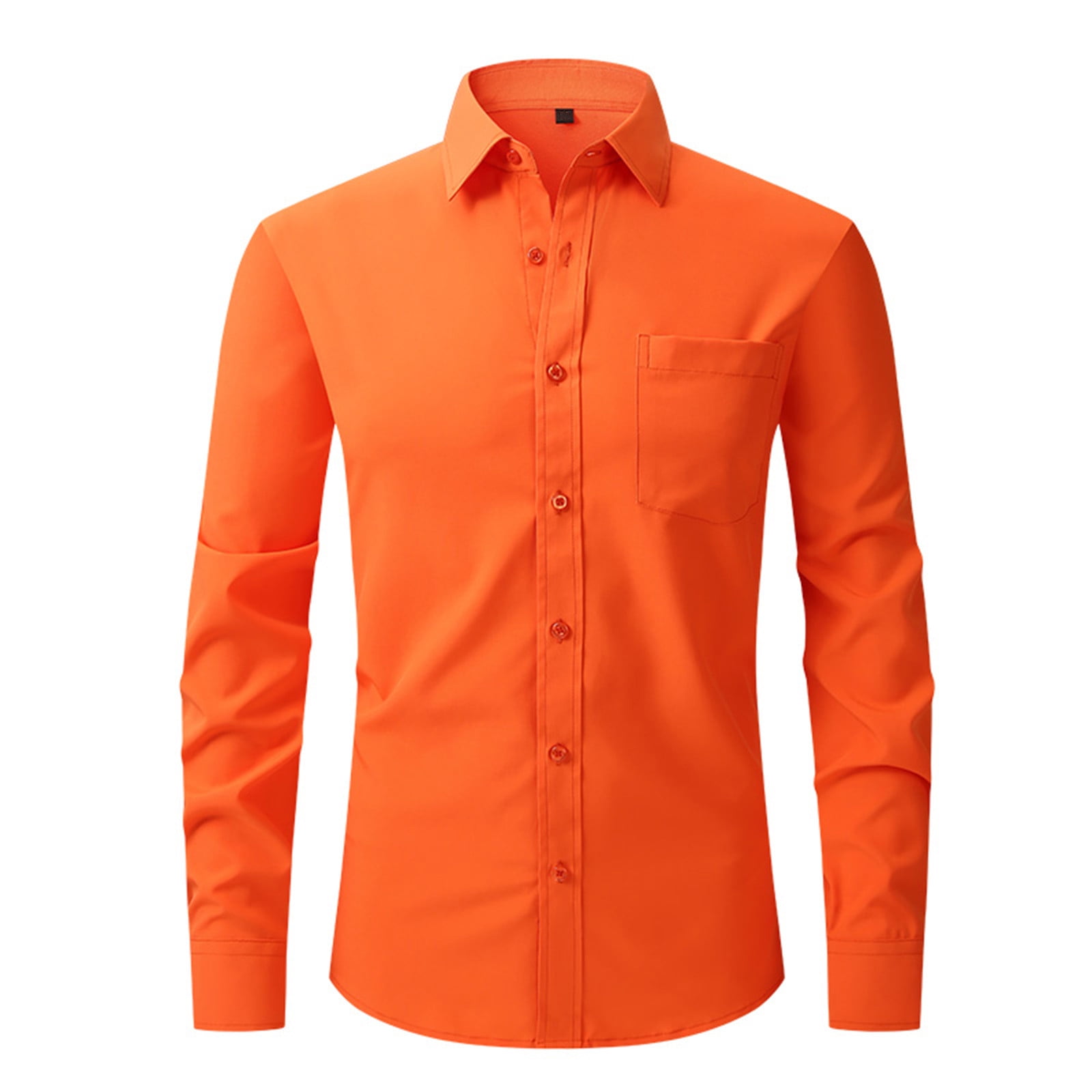 WAENQINLA Men's Classic Dress Shirt Regular Fit Basic Long Sleeve ...
