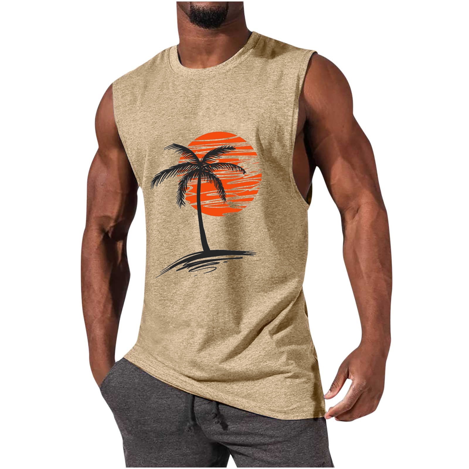 WAENQINLA Men's Tank Tops Big and Tall Bodybuilding Sleeveless Tshirts ...