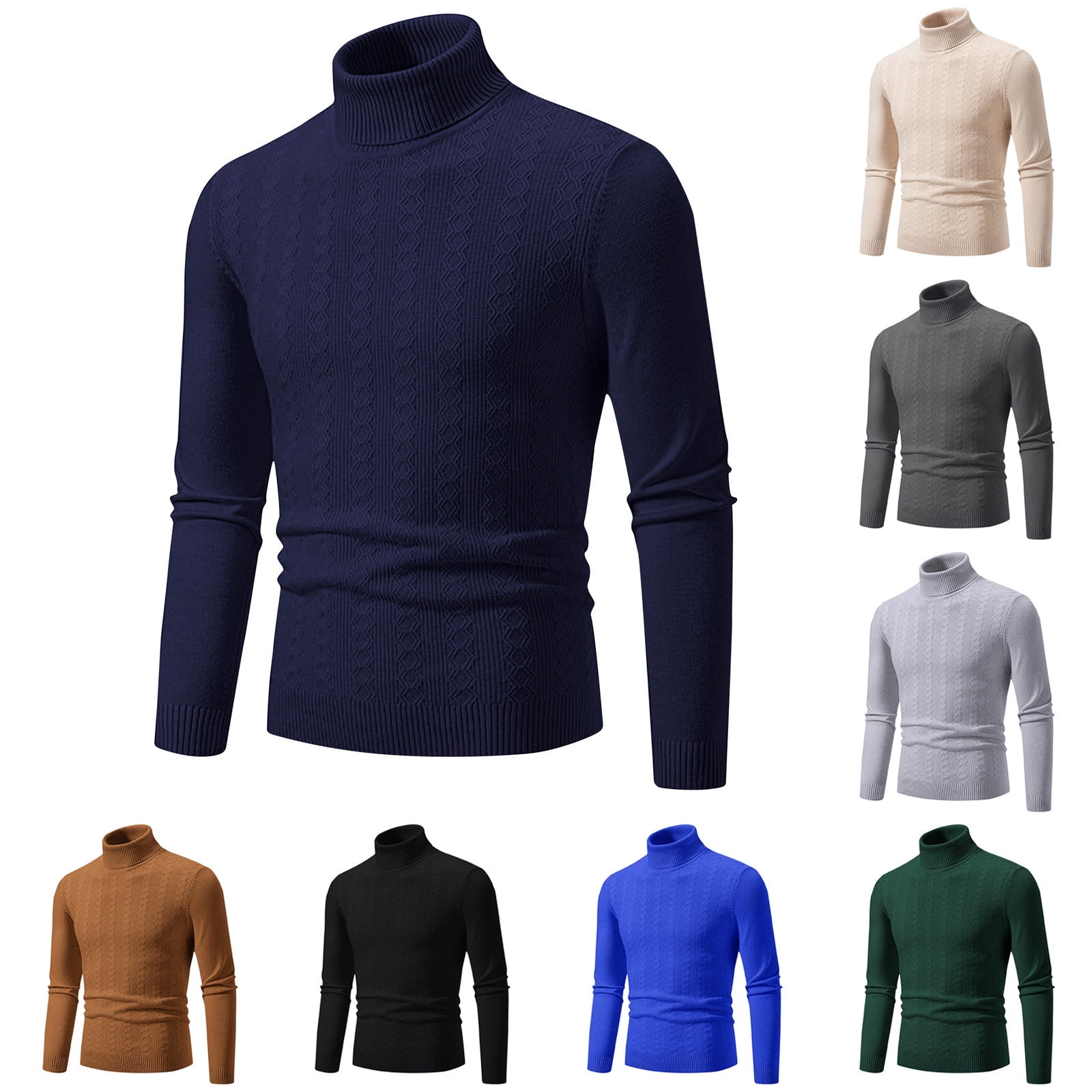 WAENQINLA Men's Winter Turtleneck Sweaters Long Sleeve Slim Fit ...