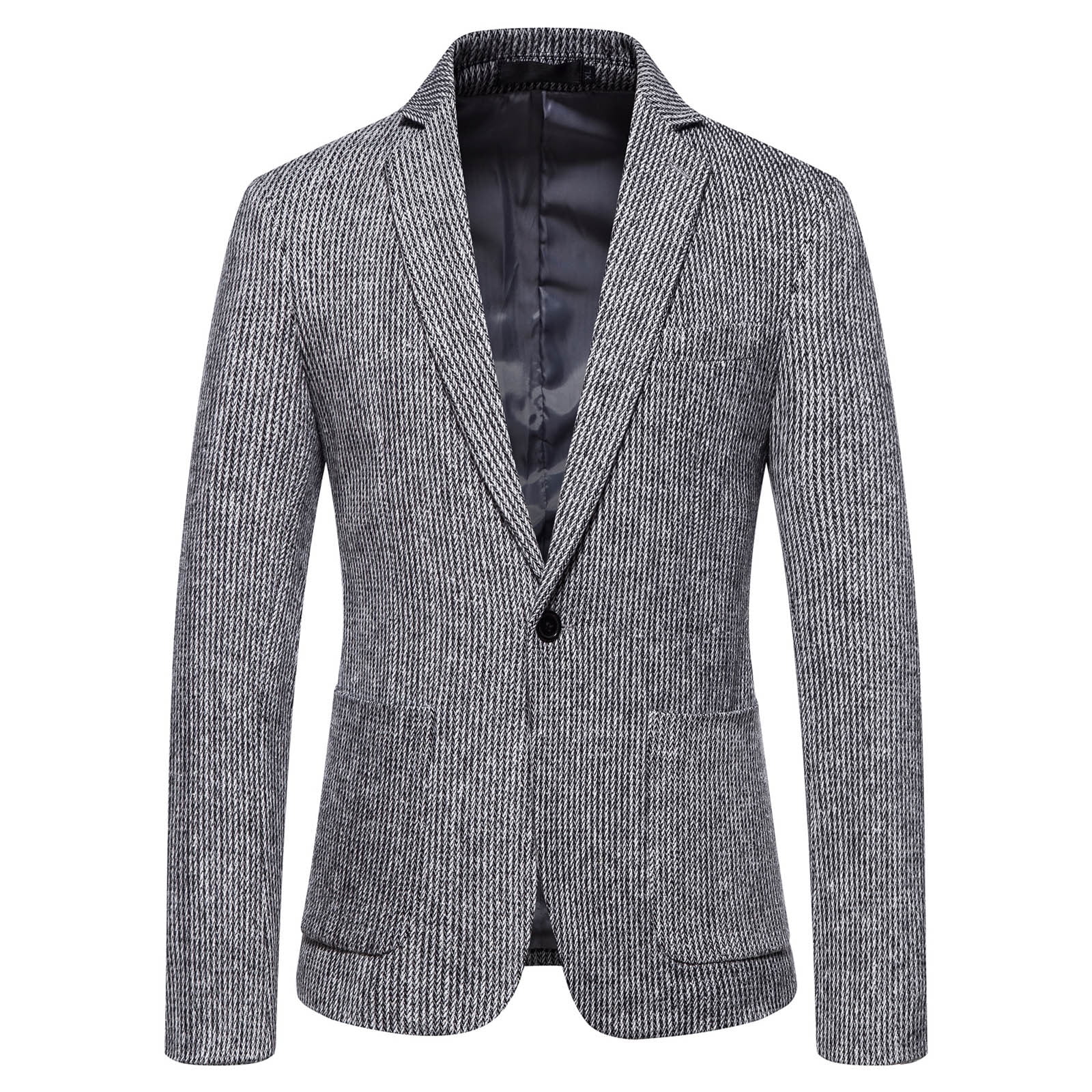 WAENQINLA Men's Wool Blazers Big and Tall Slim Fit Suit Jackets Single ...