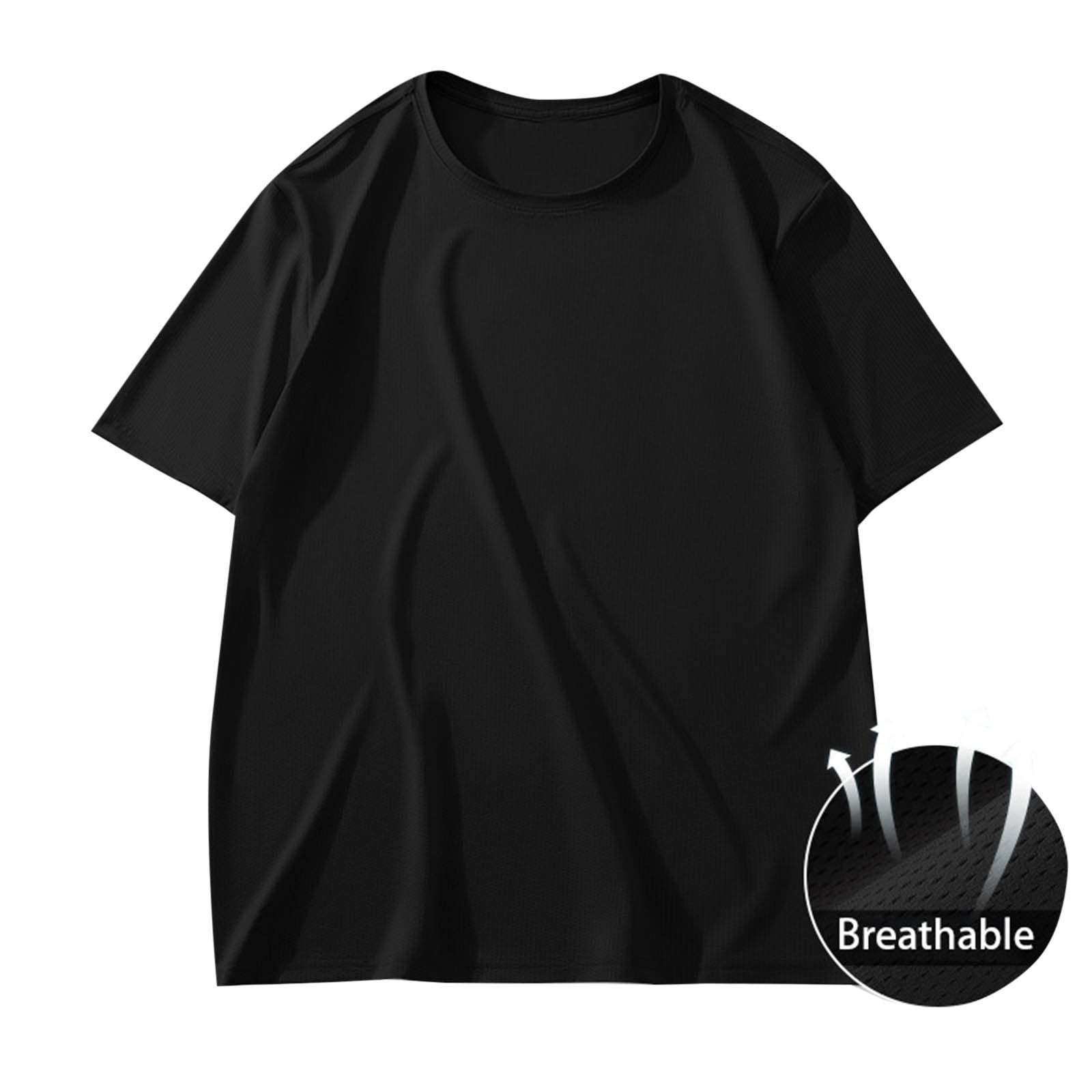 WAENQINLA Mens Basic Shirt Oversized Short Sleeve Tees Big and Tall Classic White Gray Black ...