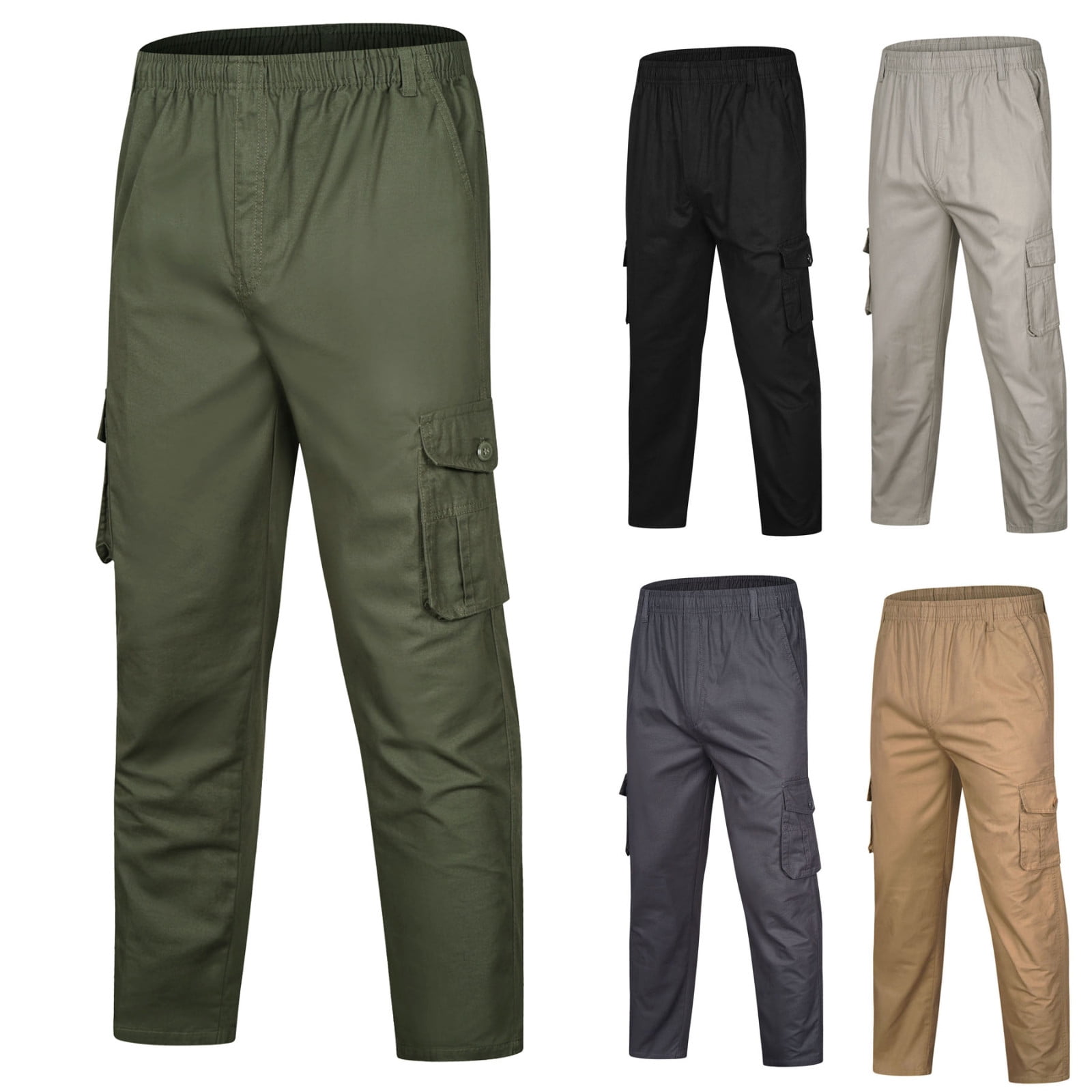 WAENQINLA Mens Cargo Work Pants with Pockets Big and Tall Casual ...