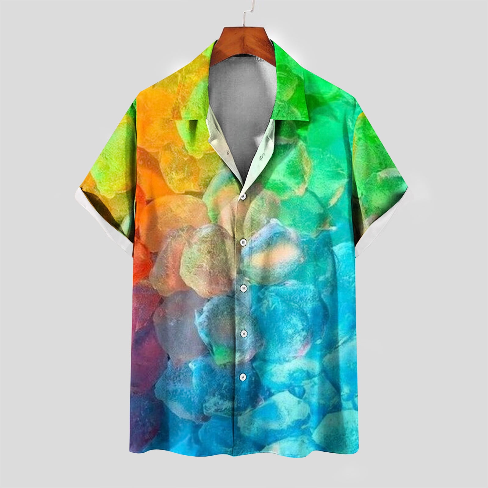 WAENQINLA Mens Hawaiian Shirts Funny Tropical Print Beach Shirts Aloha ...