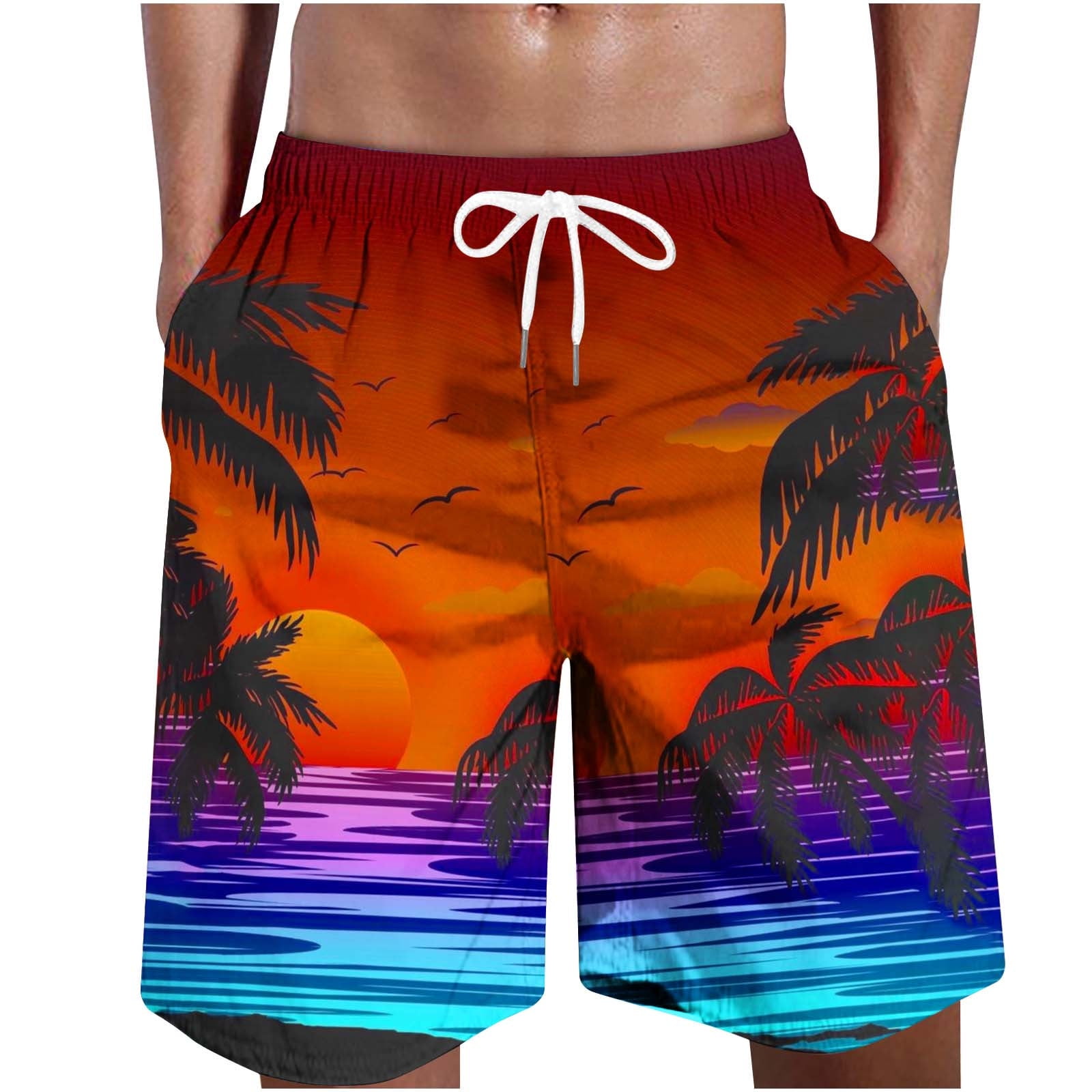 Waenqinla Mens Swim Trunks Big And Tall Elastic Wiast Beach Shorts