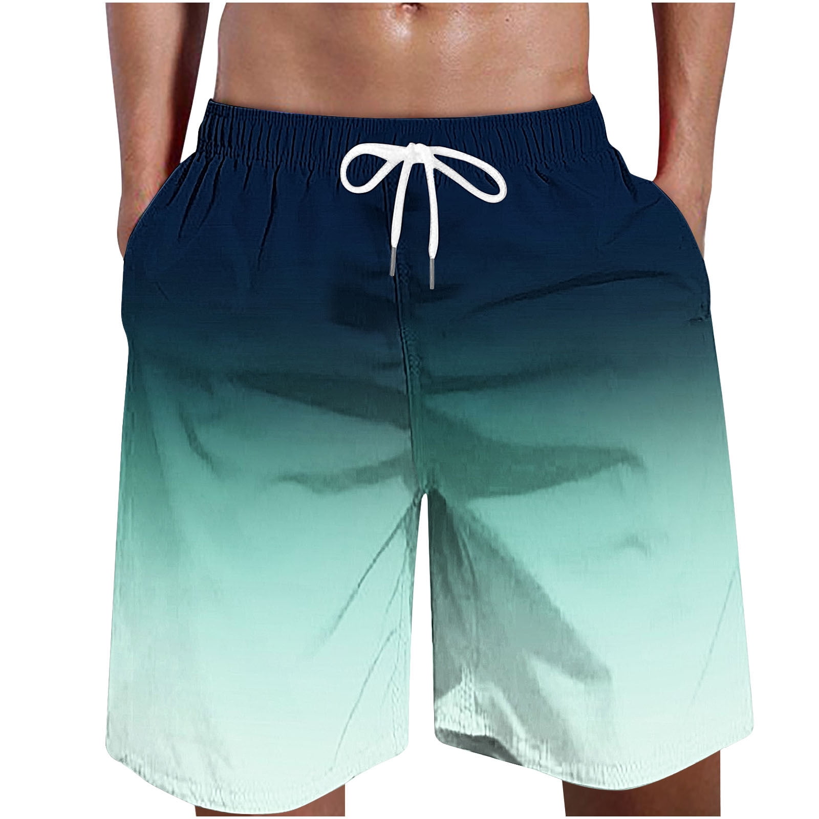 WAENQINLA Mens Swim Trunks Big and Tall Elastic Wiast Beach Shorts ...