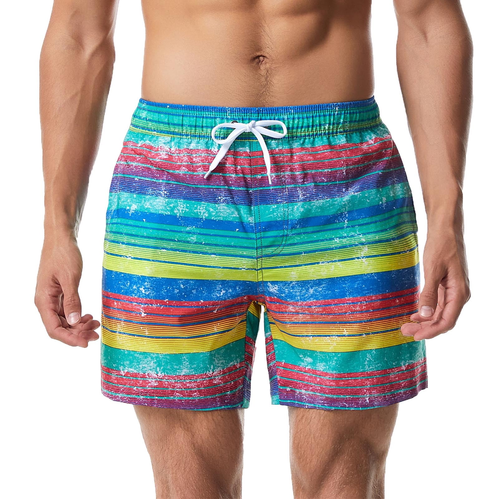 Waenqinla Mens Swimming Trunks Plus Size Elastic Wiast Beach Shorts