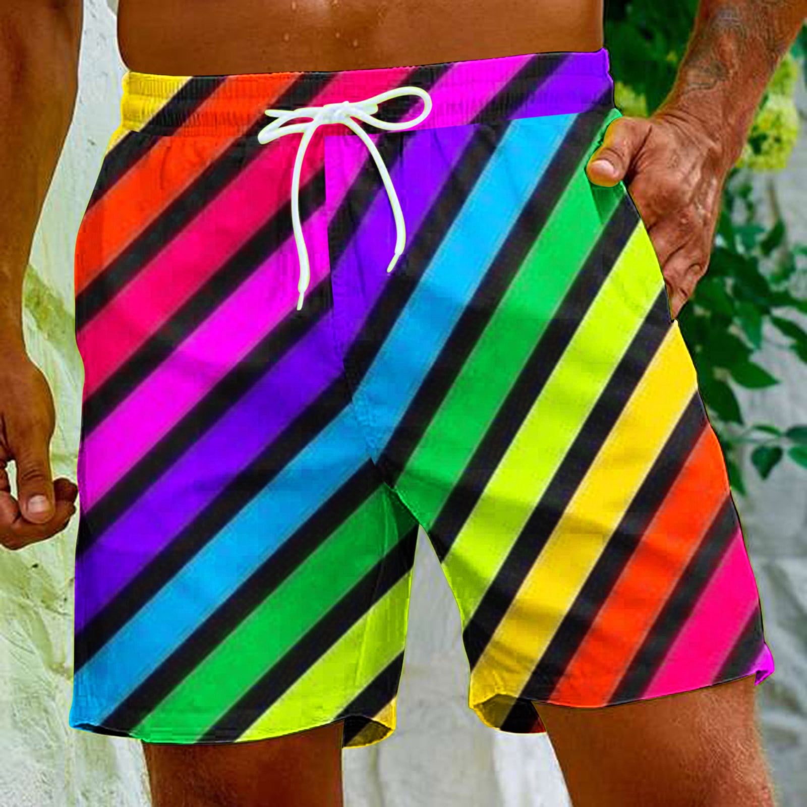 Waenqinla Mens Swimsuit Trunks Summer Elastic Wiast Beach Shorts Quick