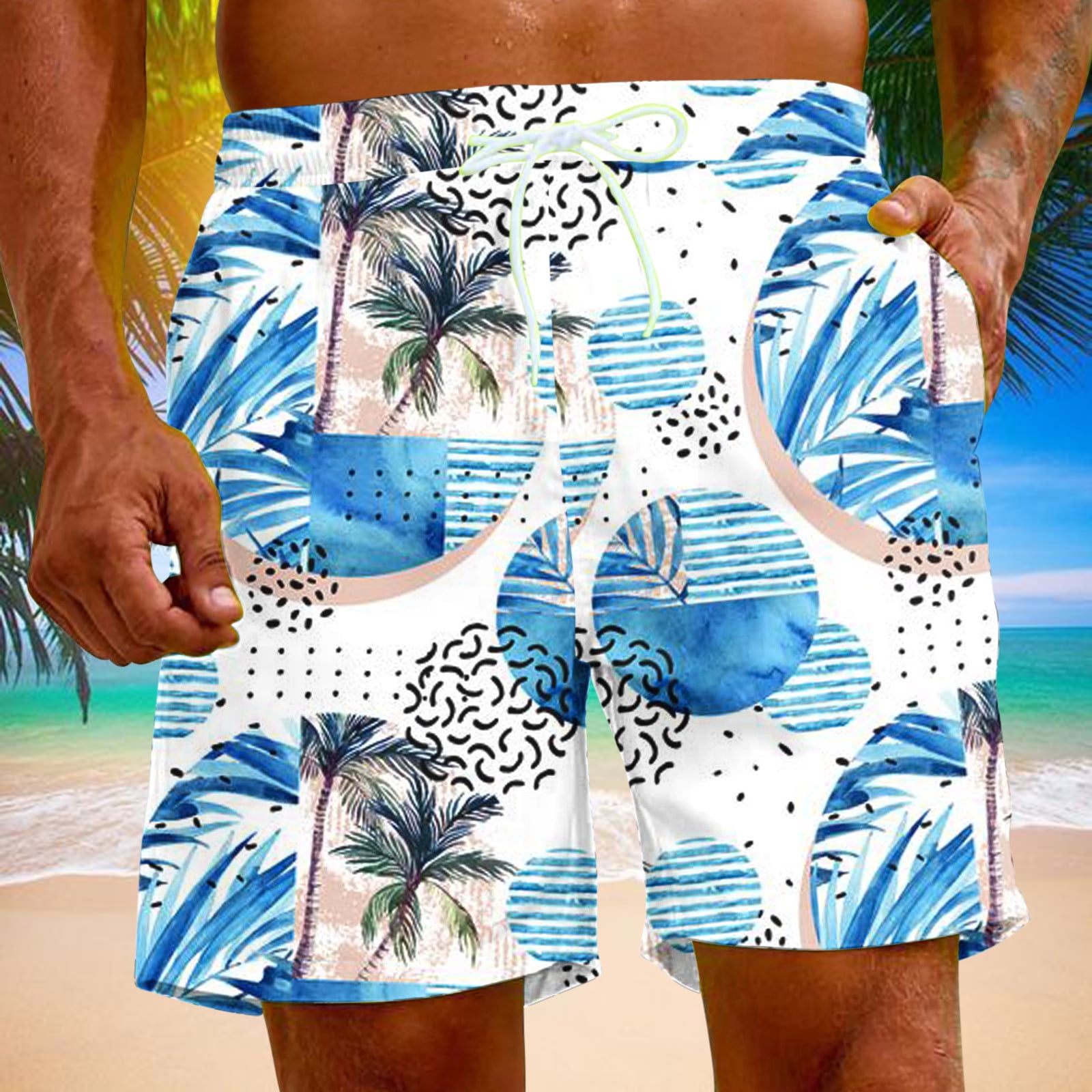 Waenqinla Mens Swimsuit Trunks Summer Elastic Wiast Beach Shorts Quick