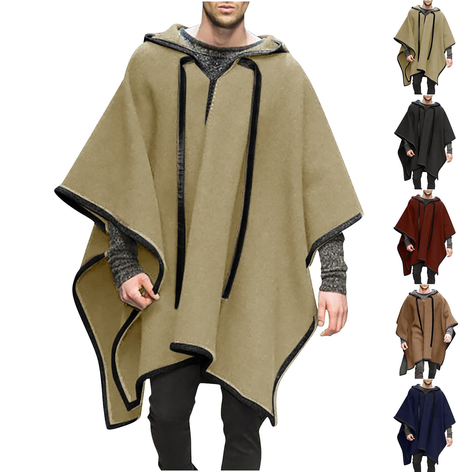 WAENQINLA Poncho for Men Poncho Mexican Hooded Cowboy and Western ...