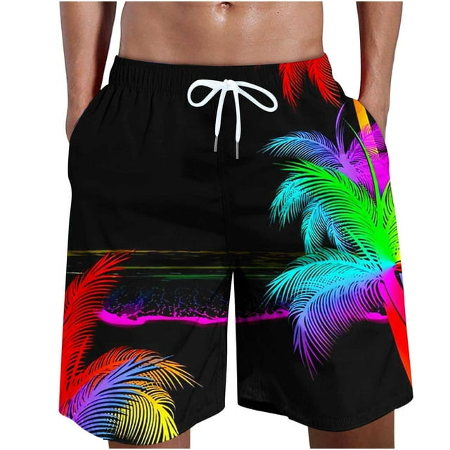 WAENQINLA Swim Trunks for Men Big and Tall Elastic Wiast Beach Shorts ...