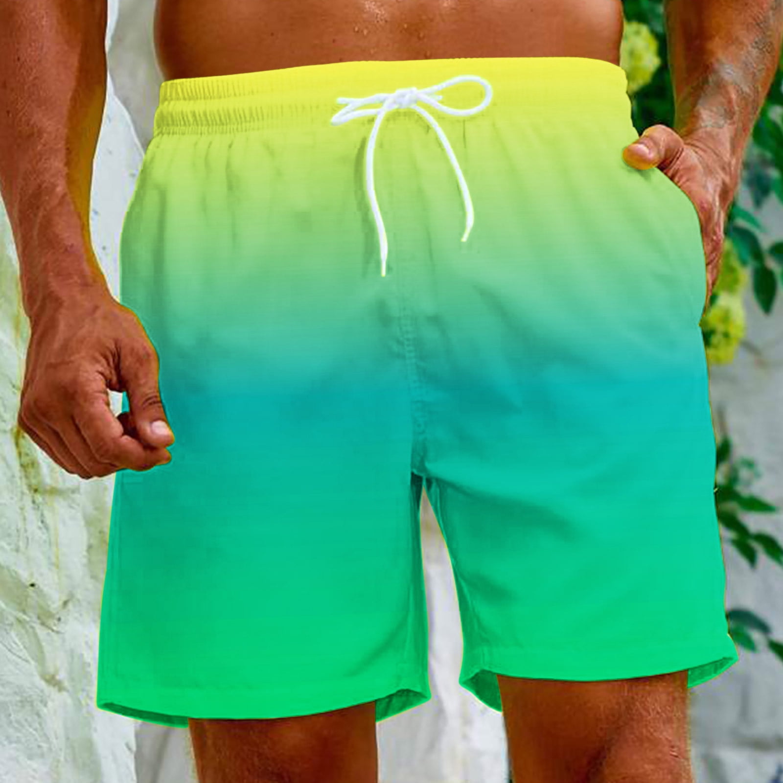 WAENQINLA Swimming Trunks for Men Plus Size Elastic Wiast Beach Shorts ...