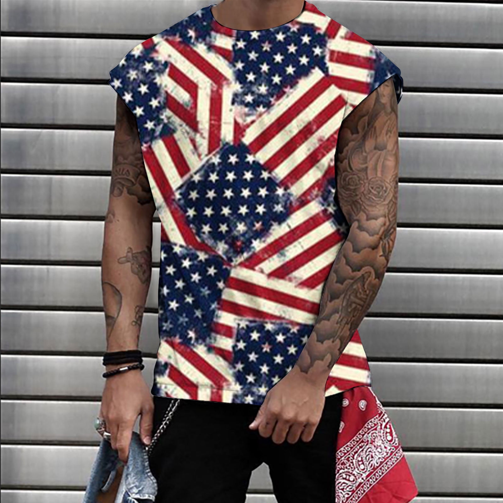 WAENQINLA Tank Tops Men Summer Muscle Sleeveless Tshirts Loose American ...