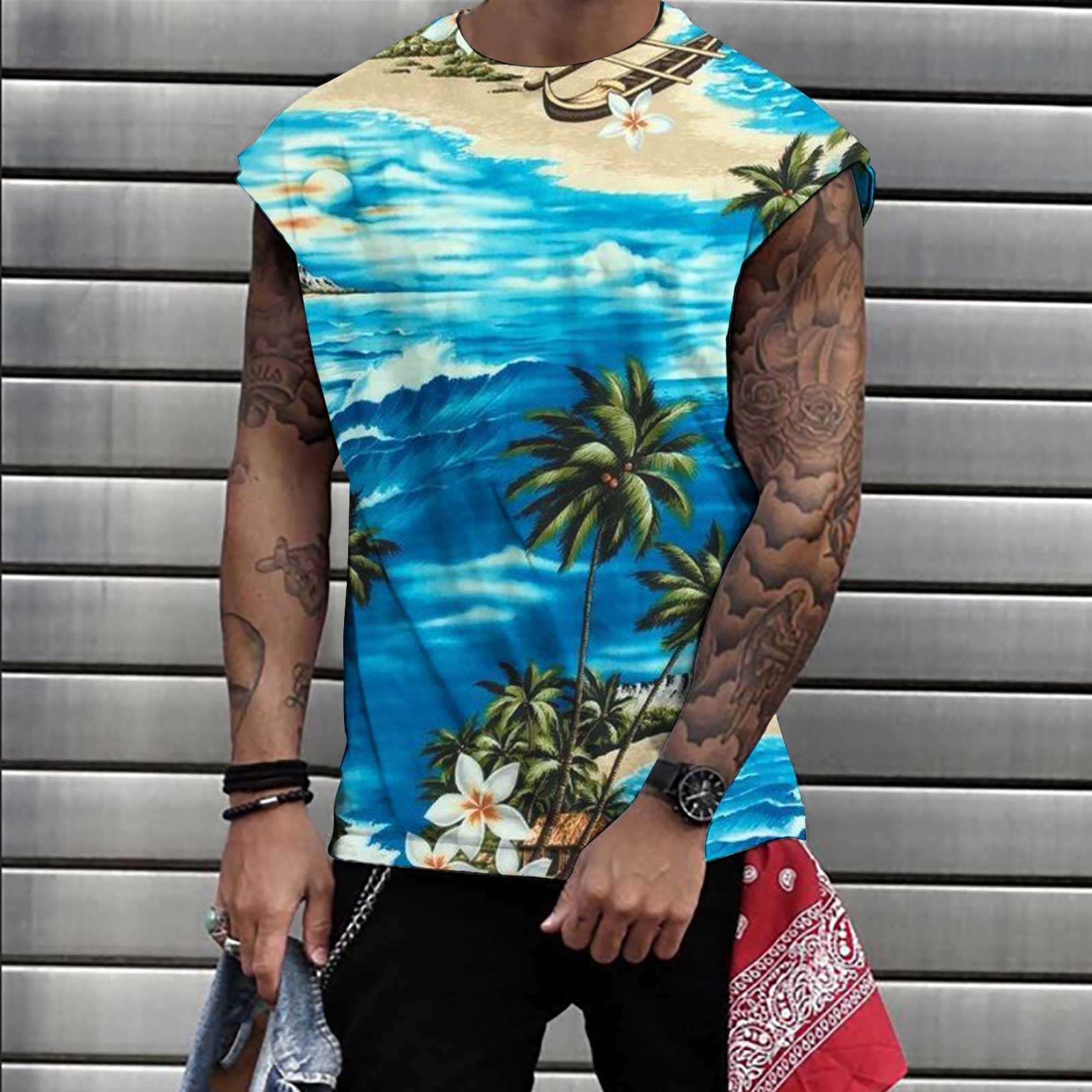WAENQINLA Tank Tops for Men Summer Muscle Sleeveless Tshirts Loose ...